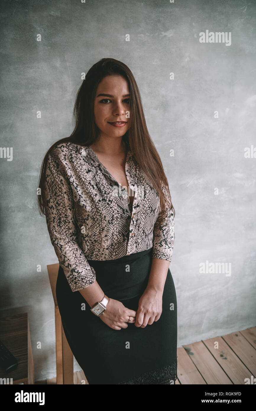 Plus size fashion model in casual clothes, woman on studio background ...