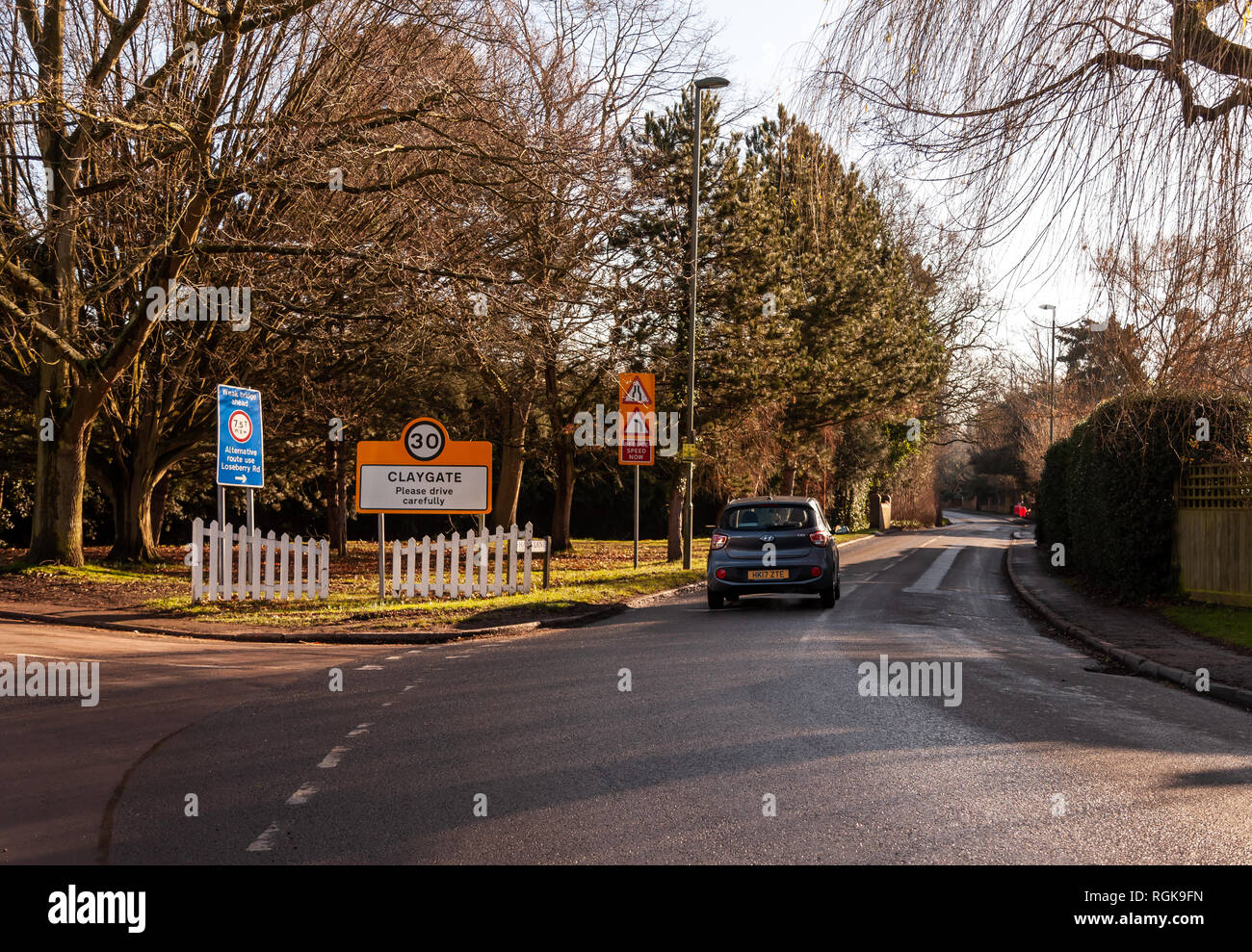 Esher, England - January 21, 2019. Located just outside of London ...