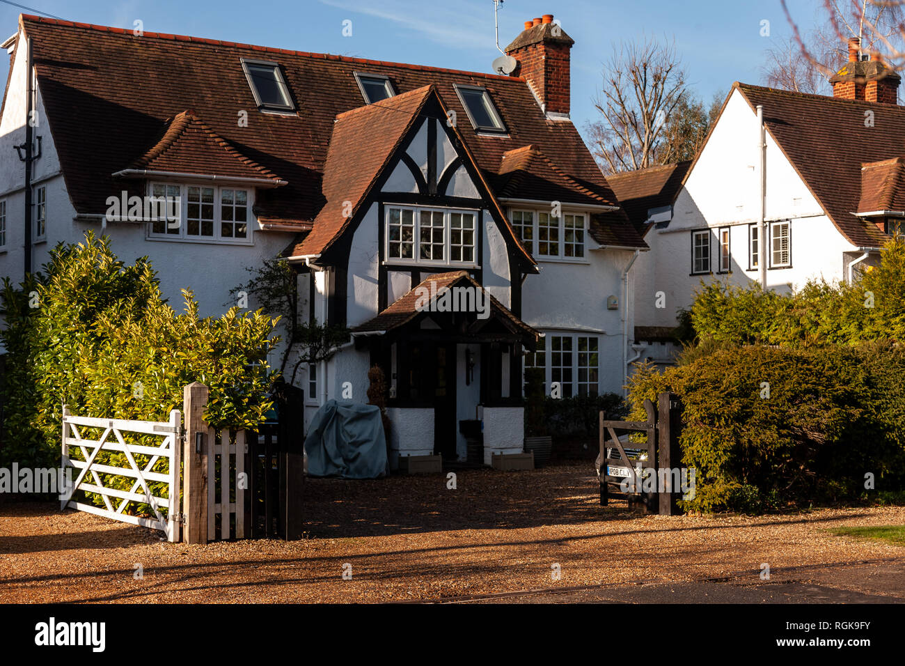 Esher, England - January 21, 2019. Located just outside of London ...
