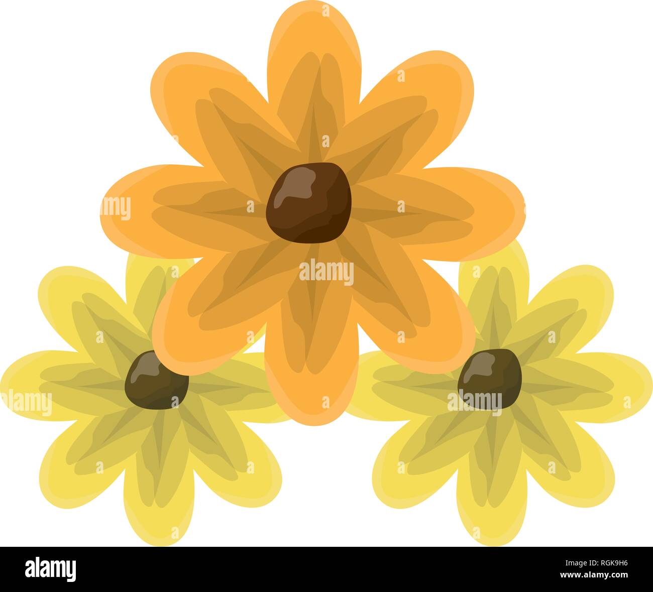 three flowers decoration Stock Vector Image & Art - Alamy