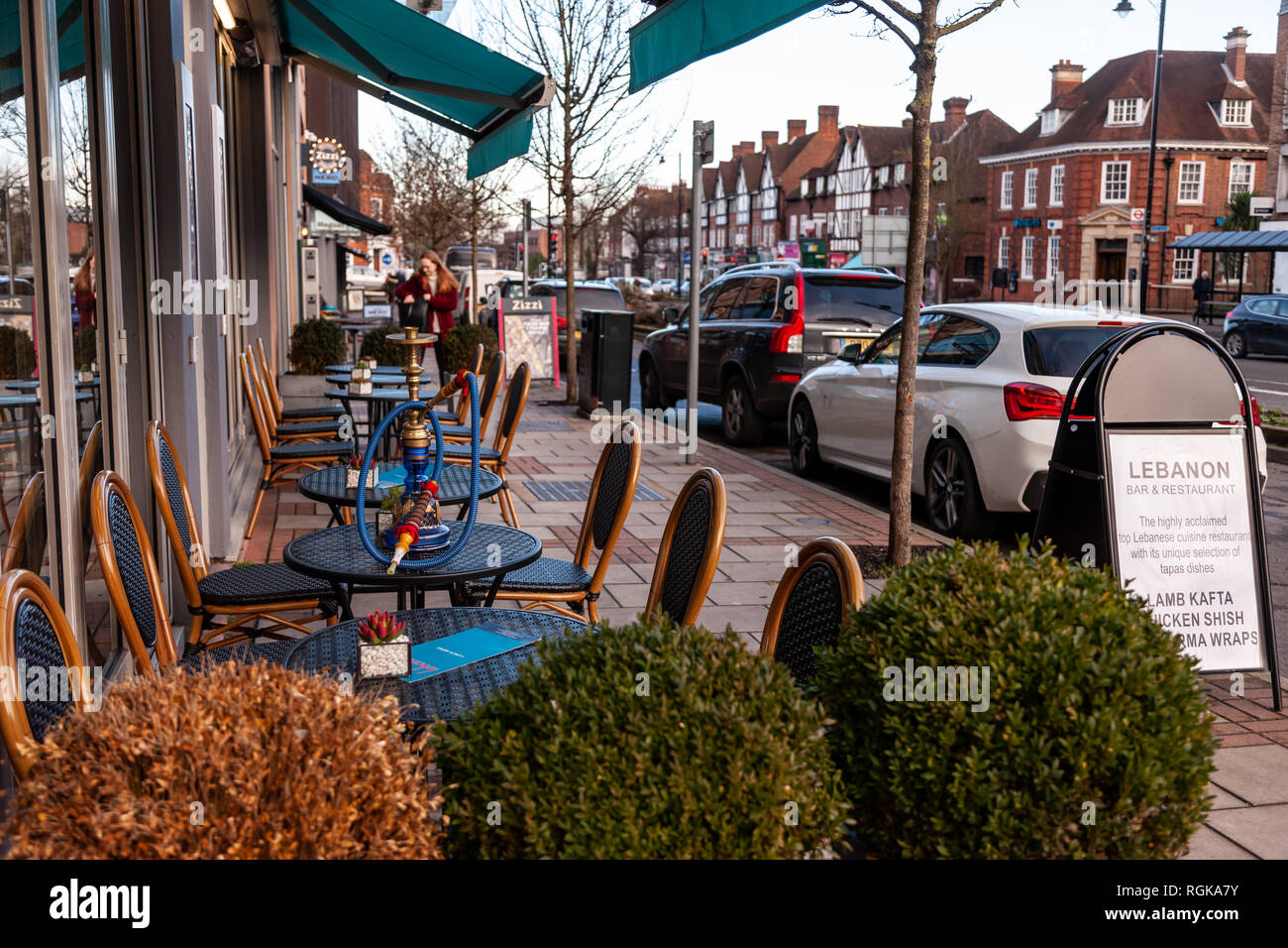 Esher, England - January 21, 2019. Located just outside of London ...
