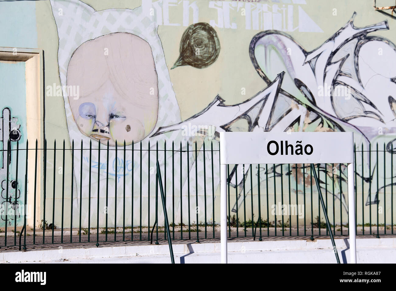 Portugal train station sign hi-res stock photography and images - Alamy
