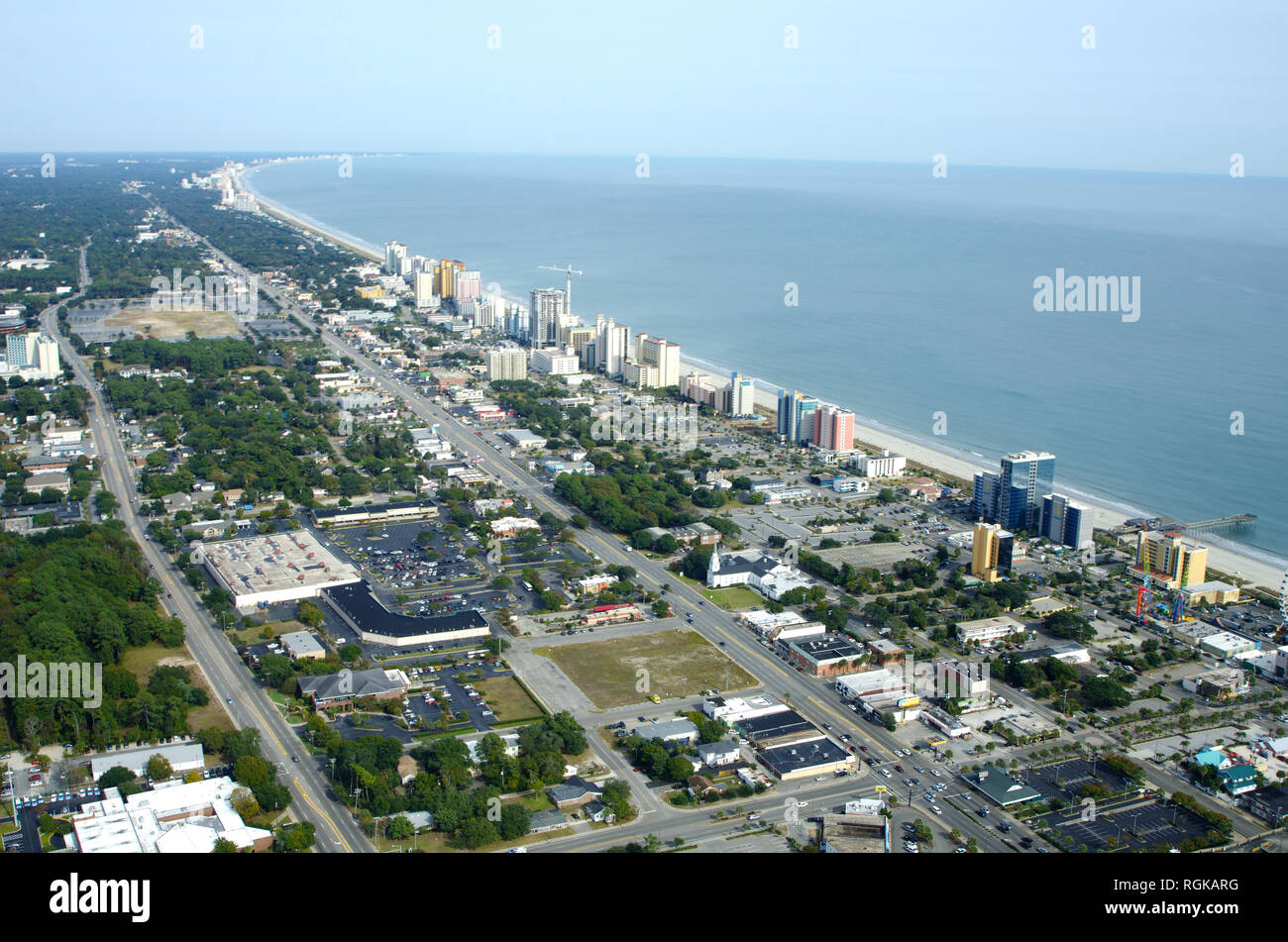 Aerial View of the Grand Strand of Myrtle Beach, South Carolina Stock ...
