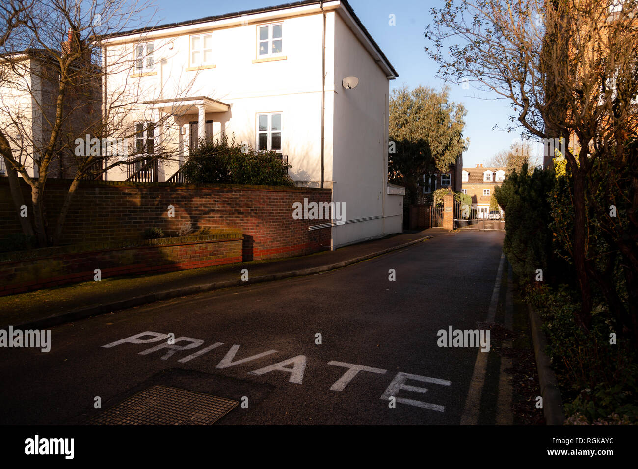 Esher, England - January 21, 2019. Located just outside of London ...
