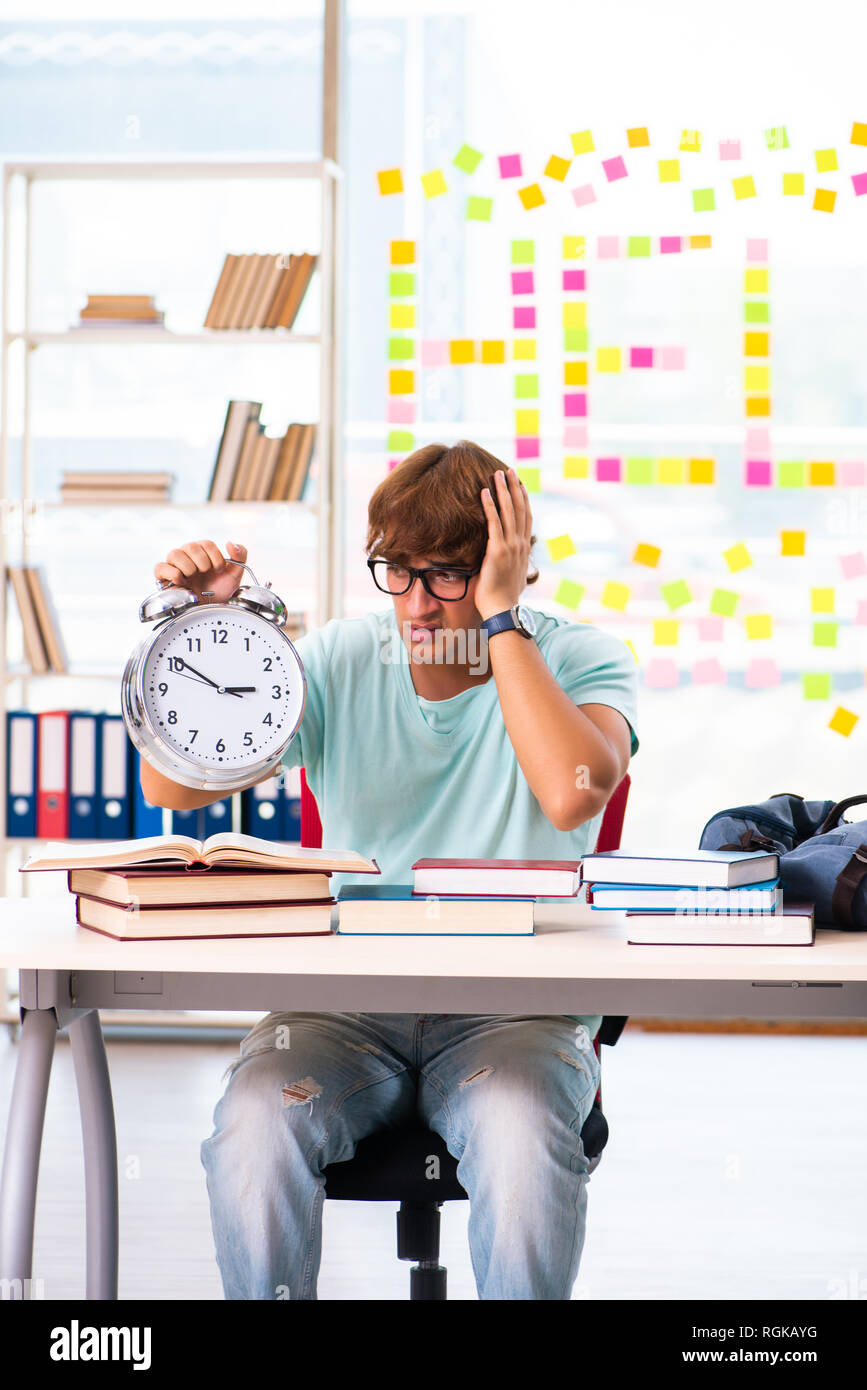 Student preparing for university exams Stock Photo - Alamy