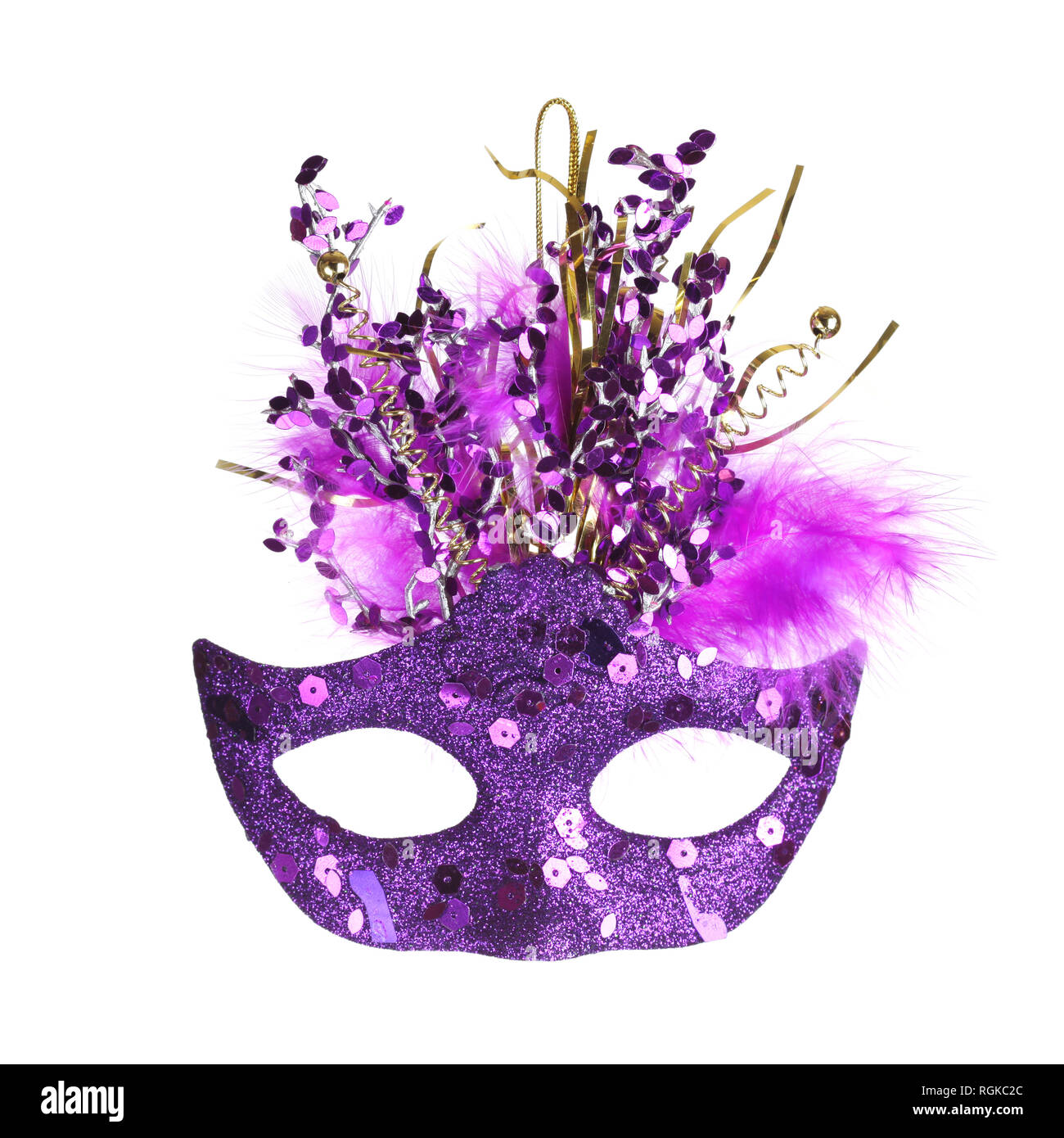 Colorful Mardi Gras mask isolated on white Stock Photo - Alamy