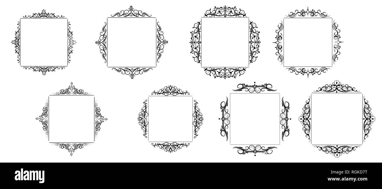 Vintage vector swirl frame set Stock Vector Image & Art - Alamy
