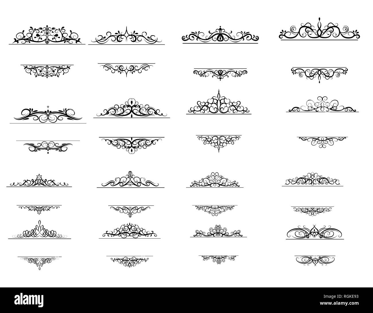 Vintage vector swirl frame set Stock Vector Image & Art - Alamy