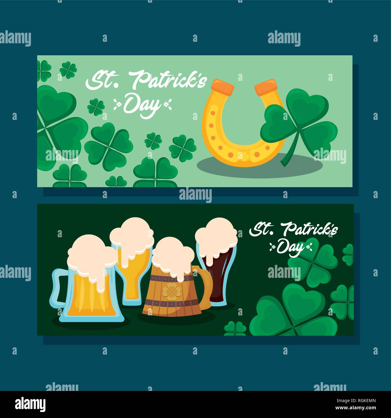 set cards of st patrick day vector illustration design Stock Vector ...