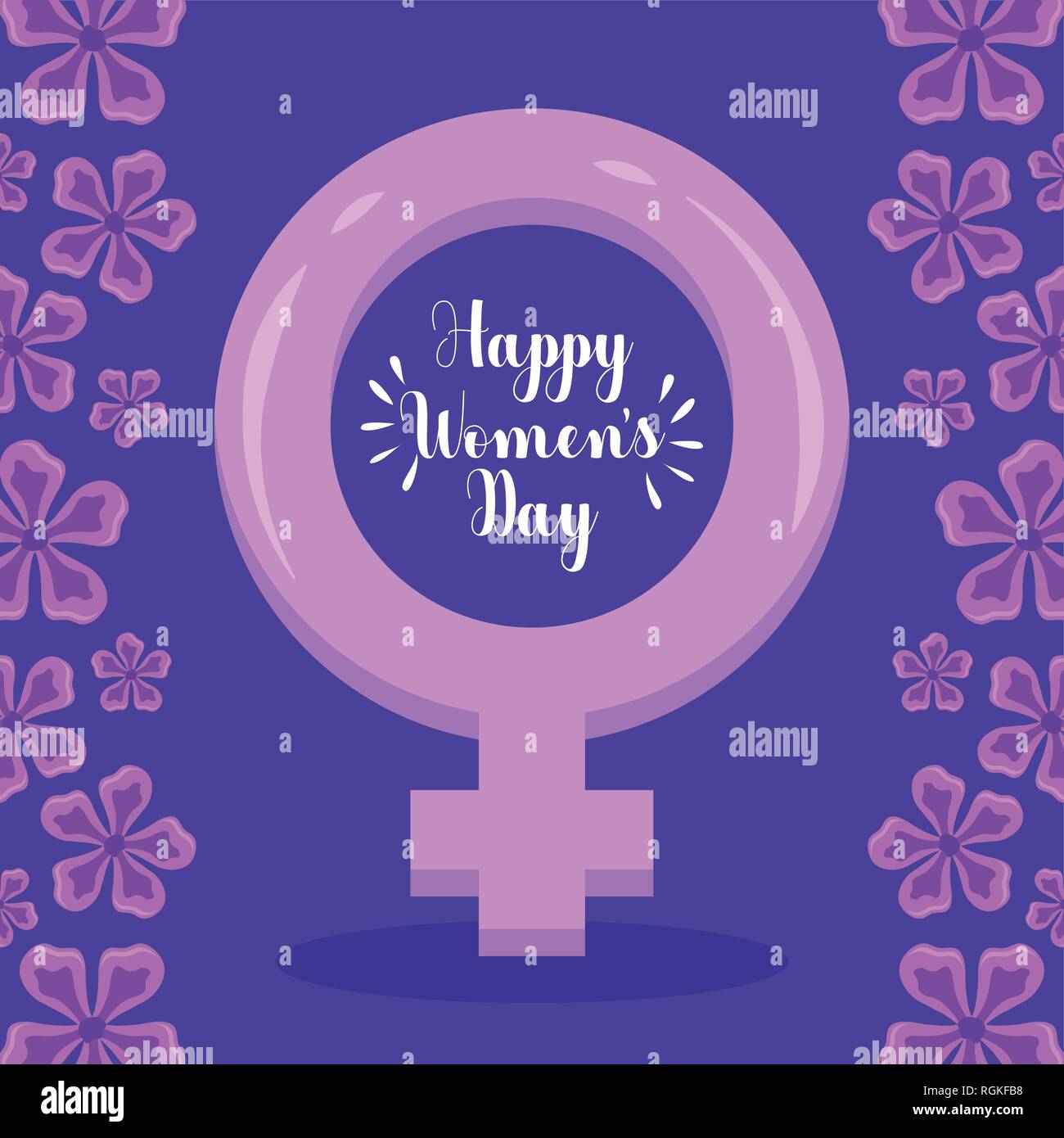 happy women day card with female gender sign vector illustration design ...
