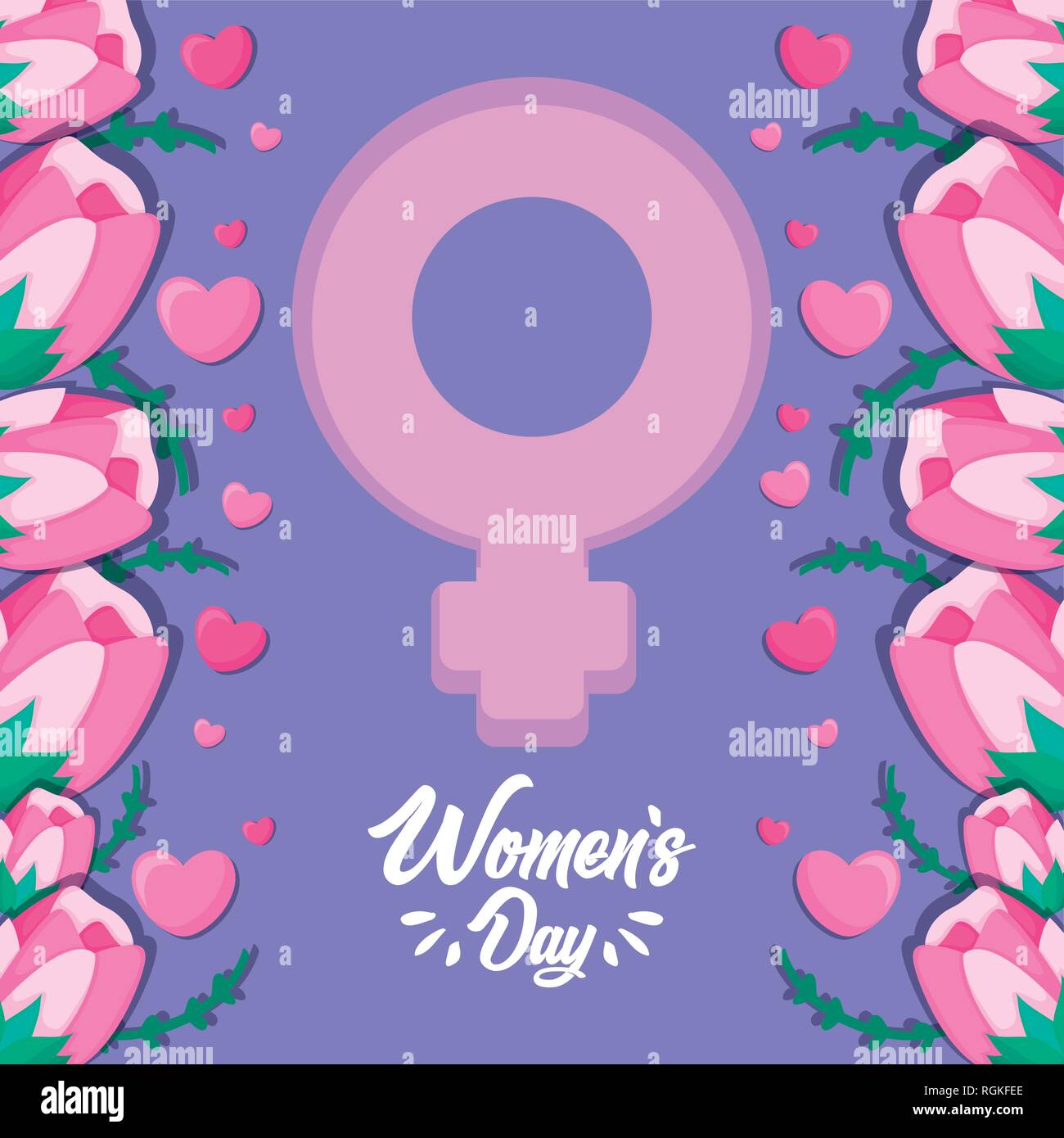 happy women day card with female gender sign vector illustration design ...