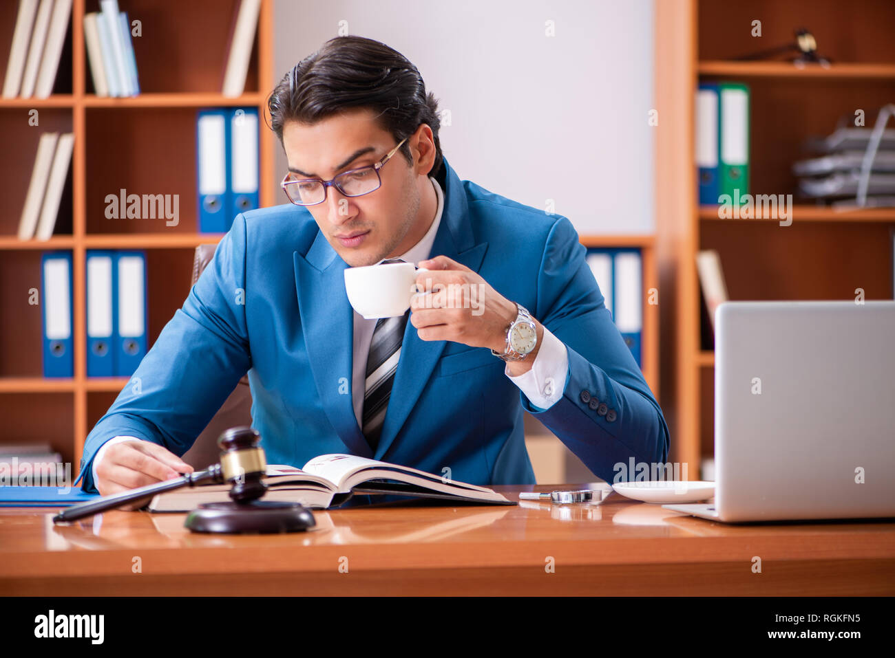 Lawyer working in the office Stock Photo - Alamy