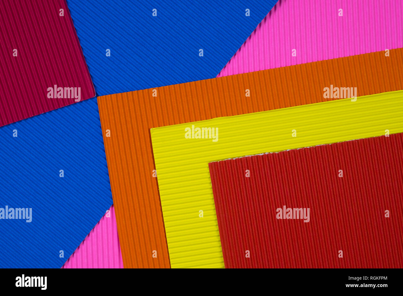 Multi coloured corrugated paper texture, use for background. vivid ...