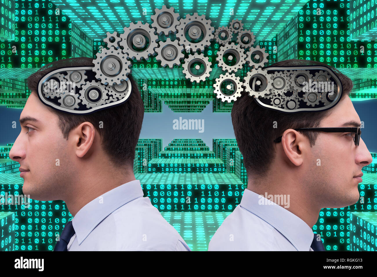 Cognitive computing concept as future technology with businessman Stock ...