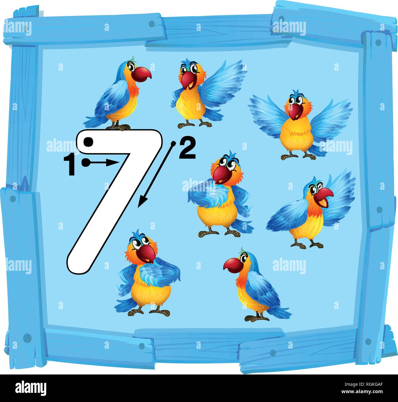 Number seven tracing guide illustration Stock Vector Image & Art - Alamy