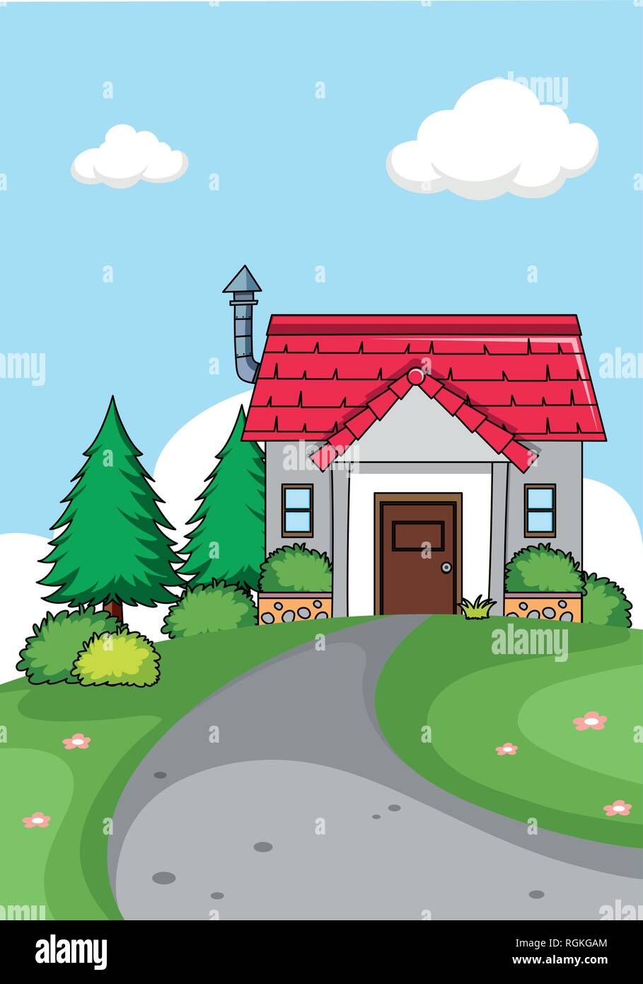 A simple house background illustration Stock Vector Image & Art - Alamy