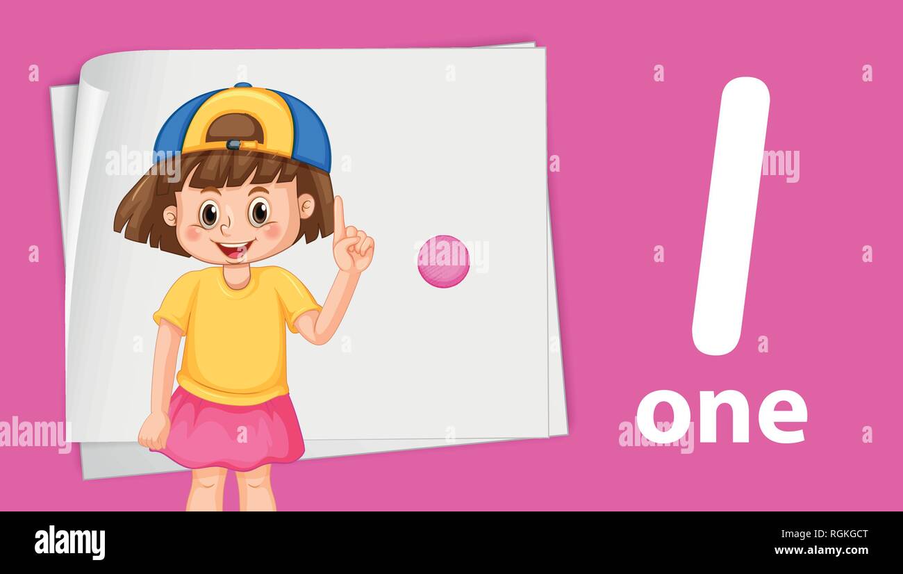 Girl with number one template illustration Stock Vector Image & Art - Alamy