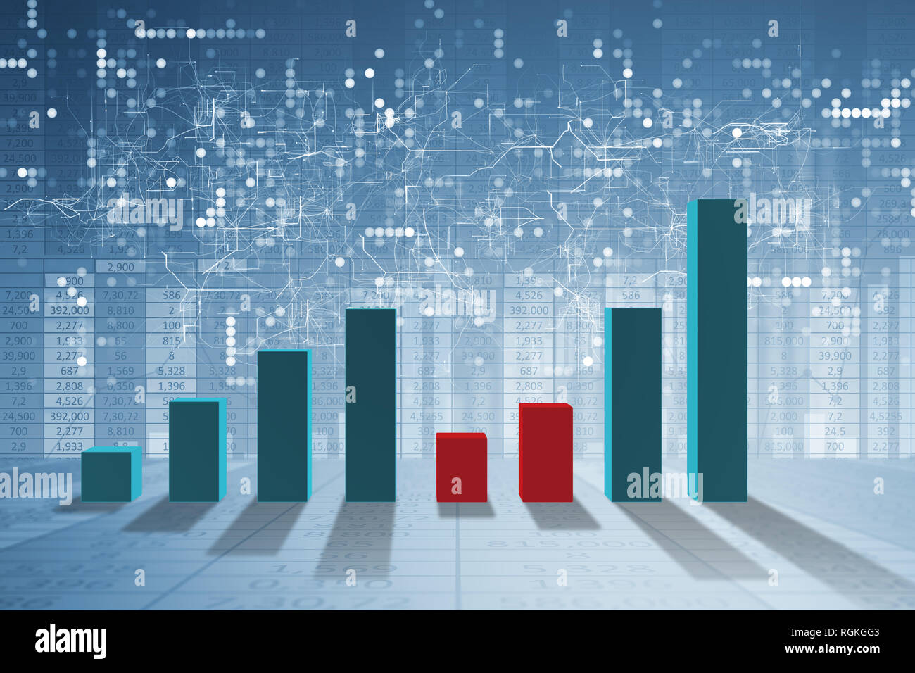 Bar chart showing growth - 3d rendering Stock Photo - Alamy