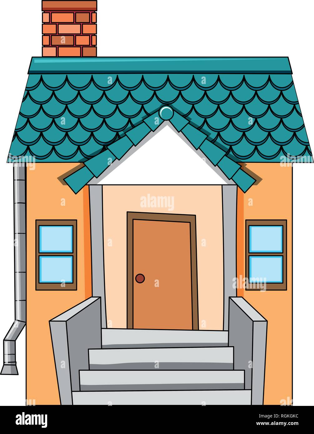 A flat isolated house illustration Stock Vector Image & Art - Alamy