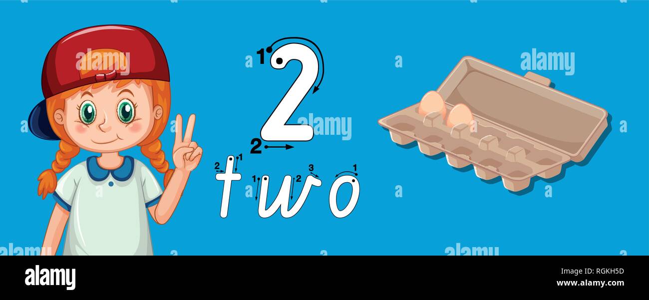 Number two writing guide illustration Stock Vector Image & Art - Alamy