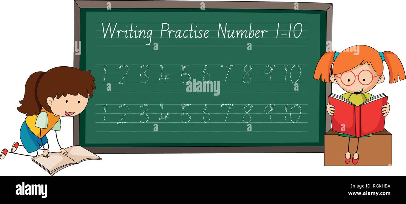 Writing number tracing worksheets illustration Stock Vector Image & Art ...