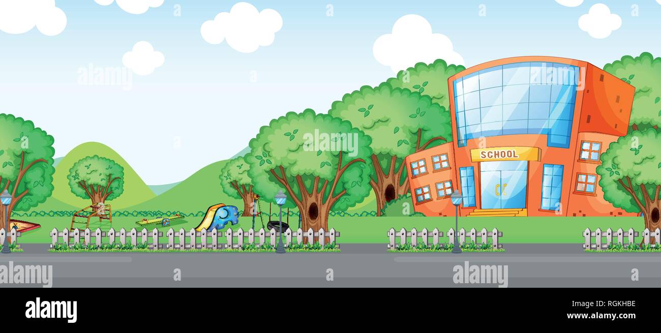 A school building background illustration Stock Vector Image & Art - Alamy