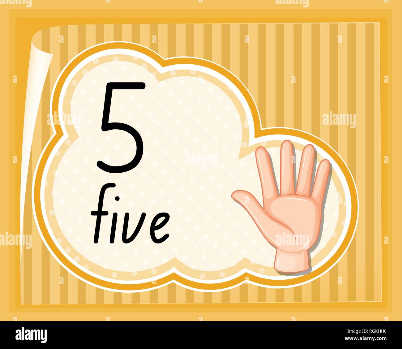 Number five hand gesture illustration Stock Vector Image & Art - Alamy