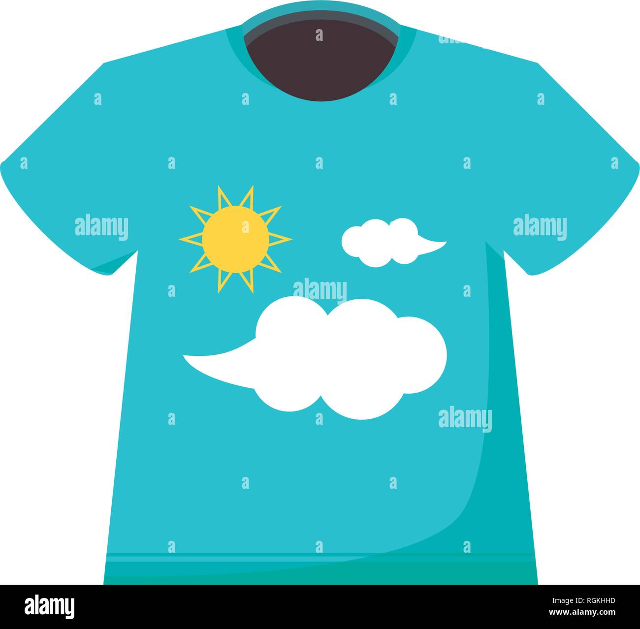 shirt clothes with clouds and sun decoration vector illustration design ...