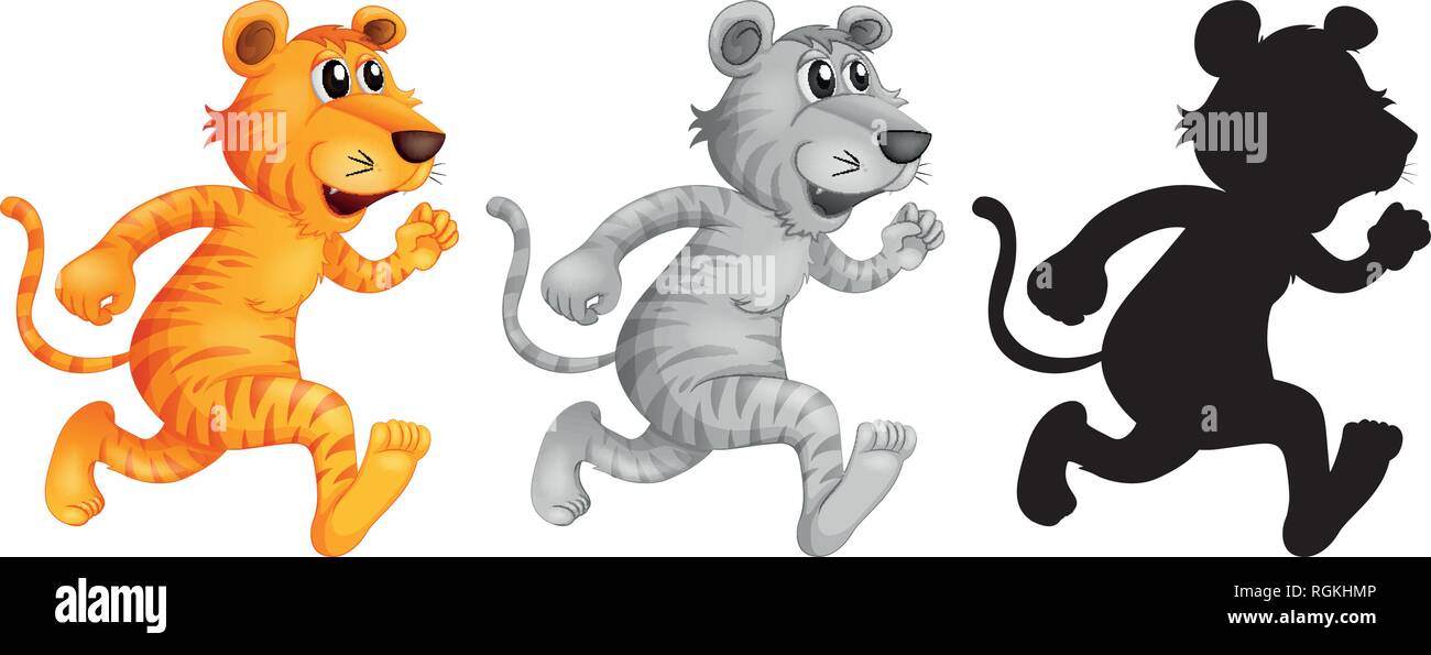 Set of tiger running illustration Stock Vector Image & Art - Alamy