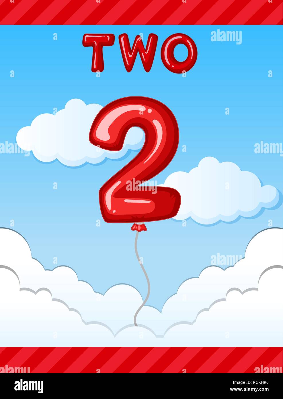 Number two balloon on sky illustration Stock Vector Image & Art - Alamy