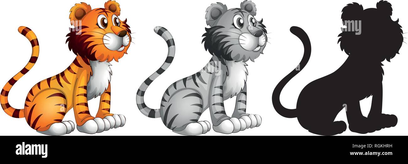 Set of tiger character illustration Stock Vector Image & Art - Alamy