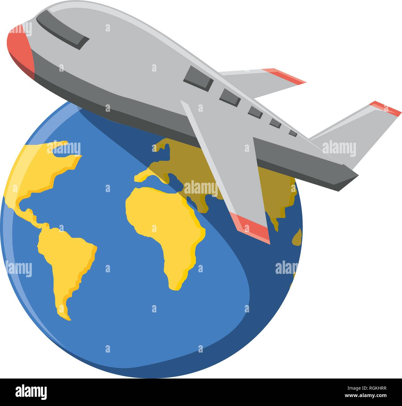 world planet earth with airplane vector illustration design Stock ...