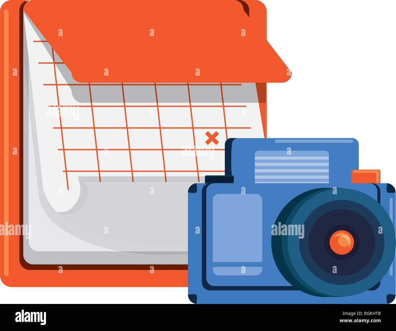 calendar reminder with photographic camera vector illustration design ...