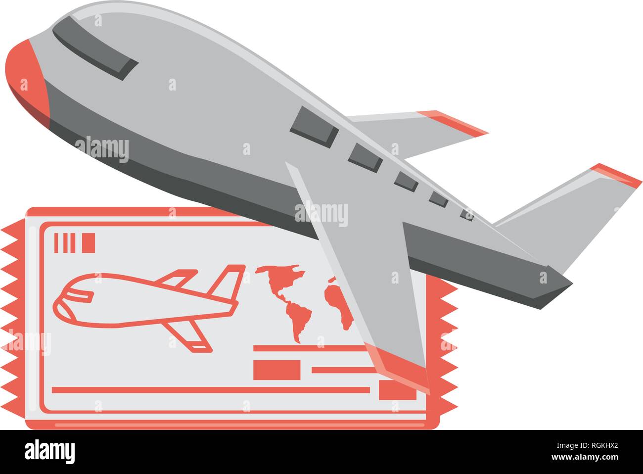 airplane travel with ticket vector illustration design Stock Vector ...