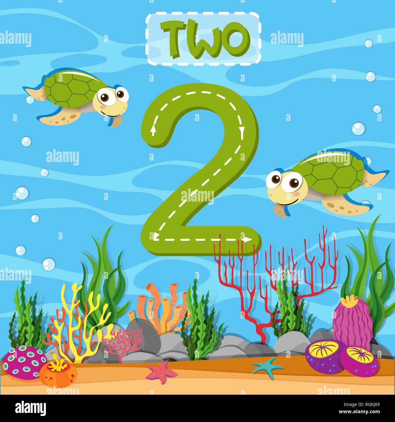 Number two tracing worksheets illustration Stock Vector Image & Art - Alamy