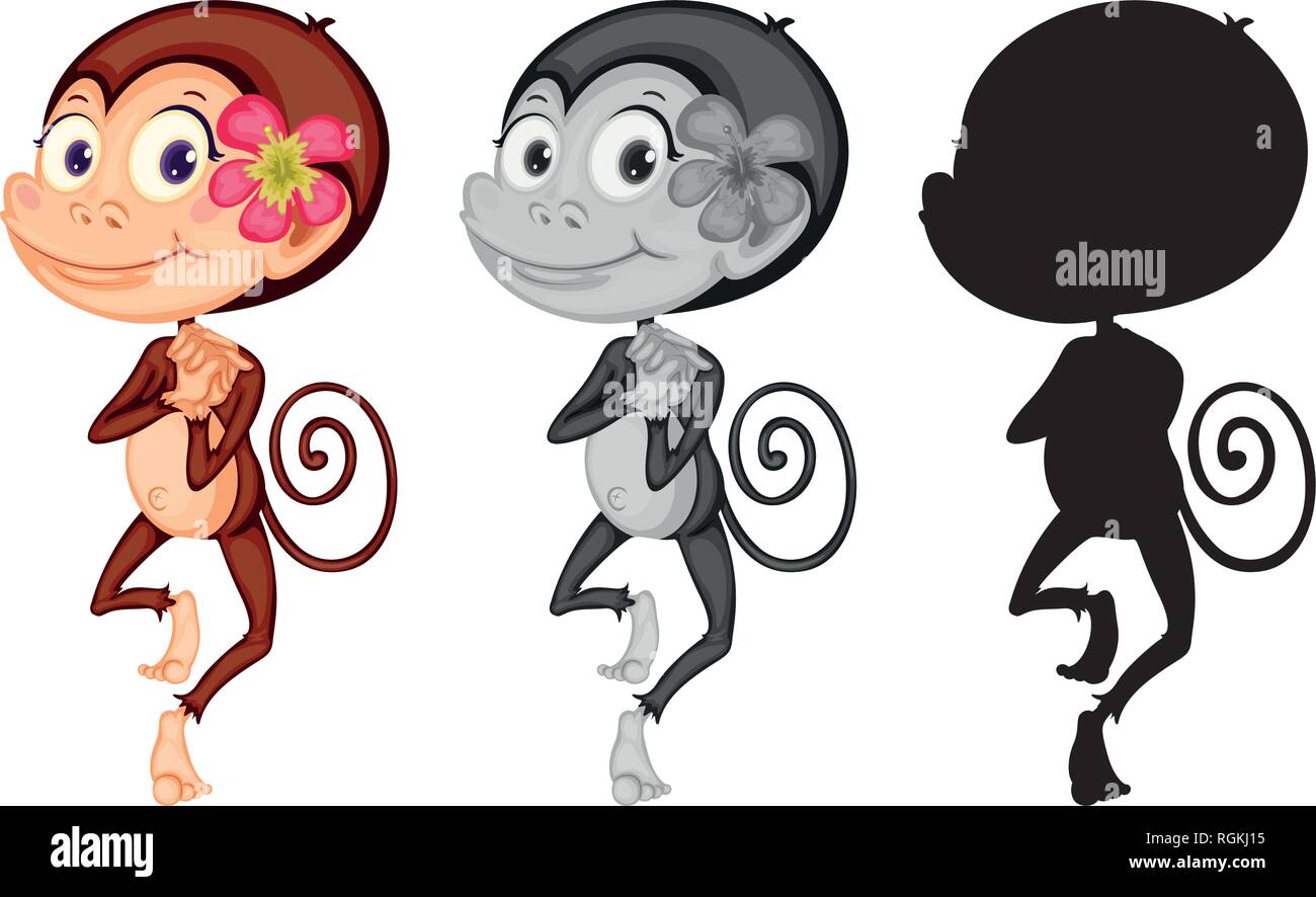 Set of monkey character illustration Stock Vector Image & Art - Alamy