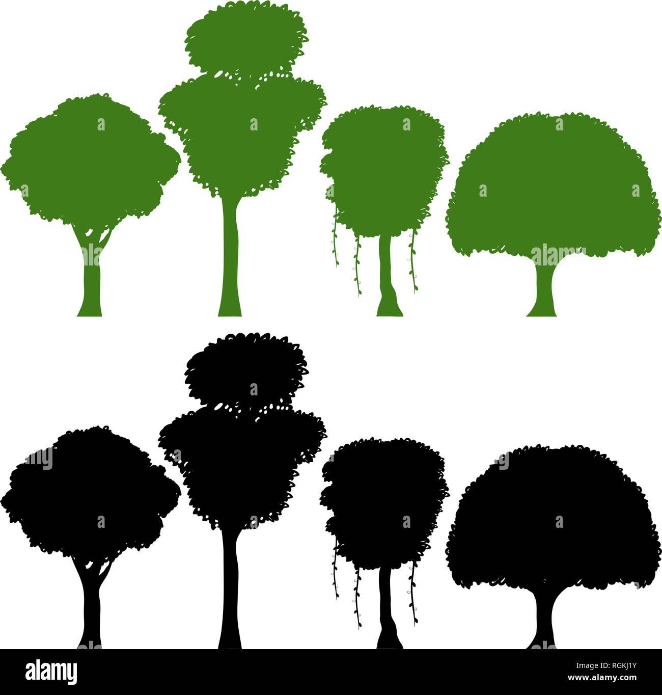 Set of silhouette tree illustration Stock Vector Image & Art - Alamy