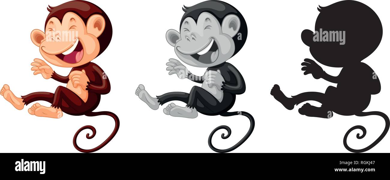 Set of monkey laughing illustration Stock Vector Image & Art - Alamy