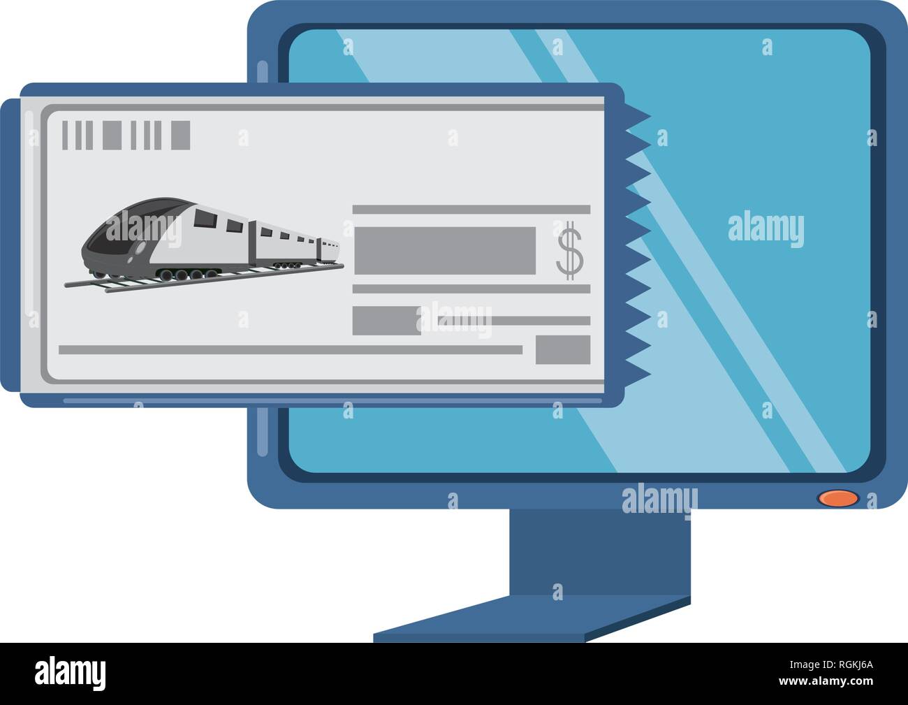 fast train ticket with computer vector illustration design Stock Vector ...
