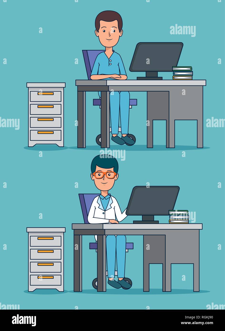 Office patient glasses Stock Vector Images - Alamy