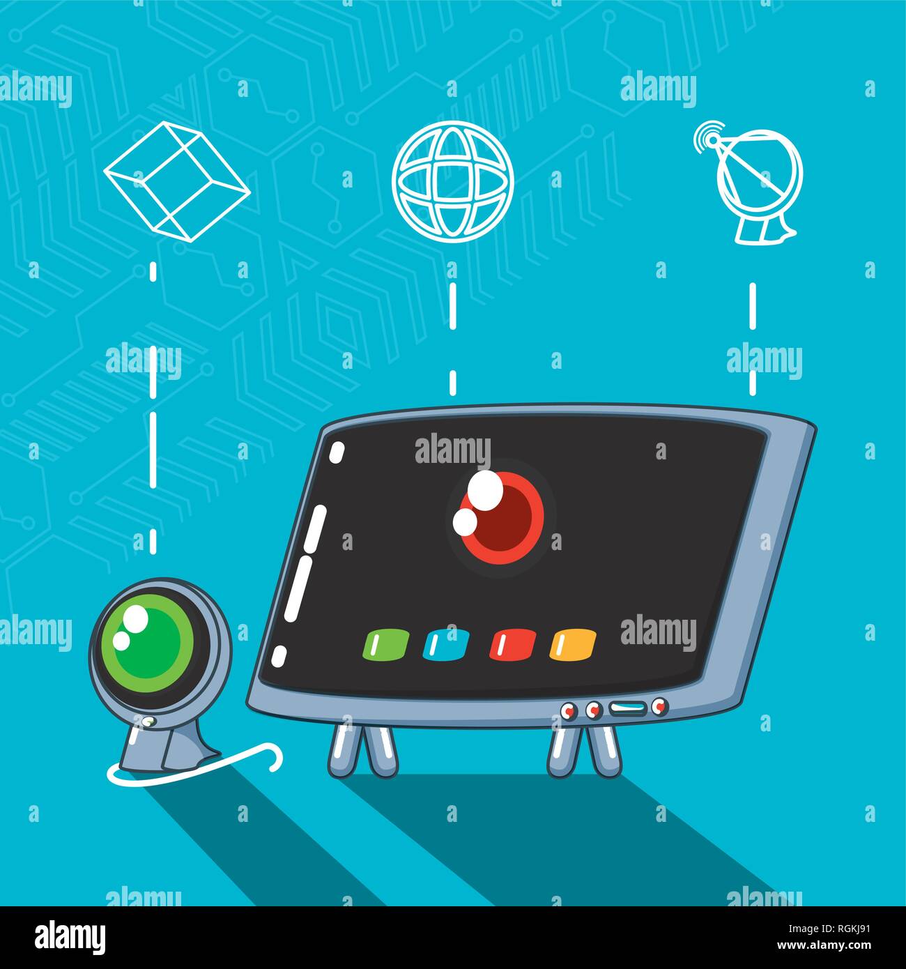 computer technology set gadgets vector illustration design Stock Vector ...