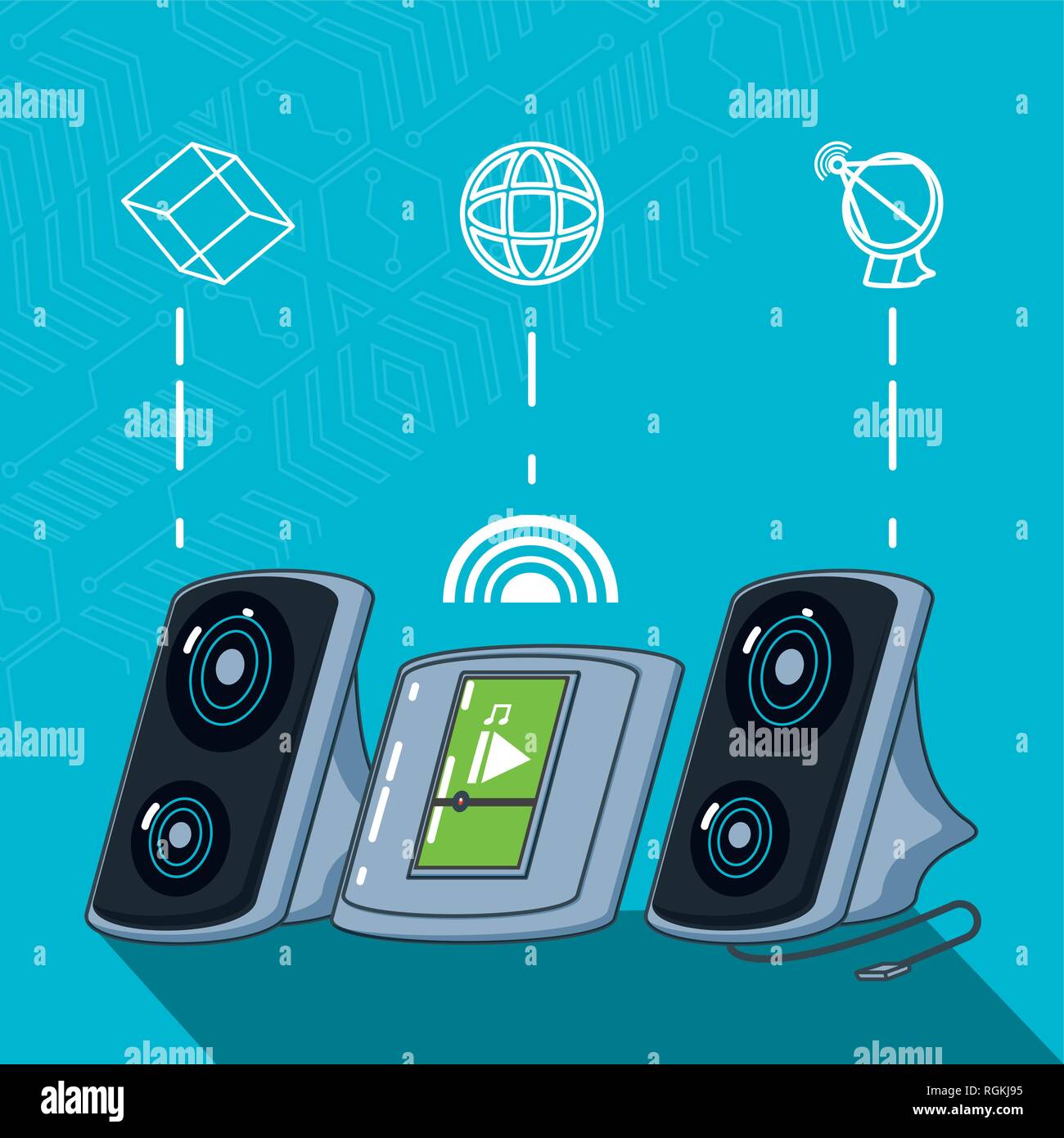 communication technology set gadgets vector illustration design Stock ...