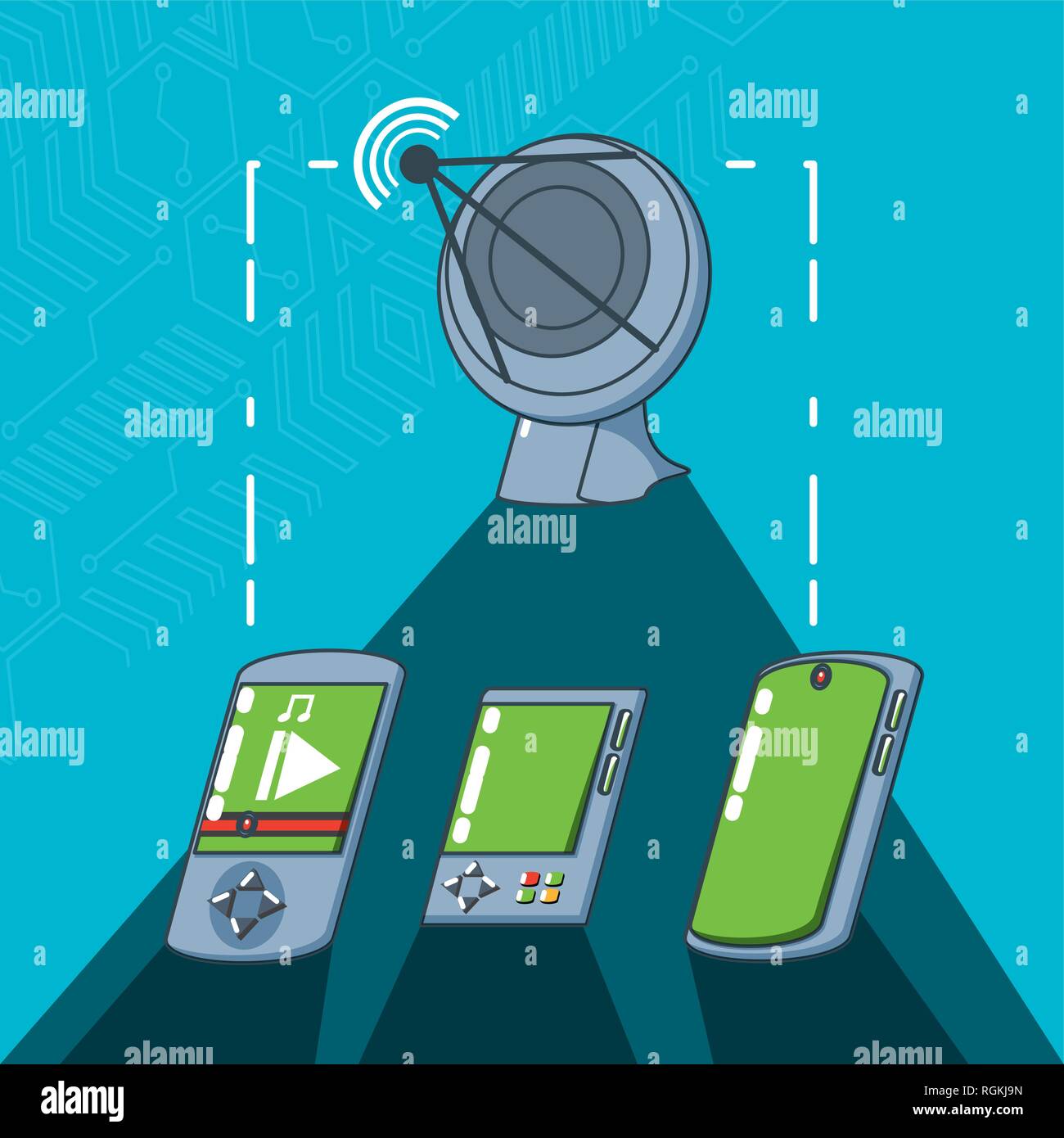 equipment technology set gadgets vector illustration design Stock ...