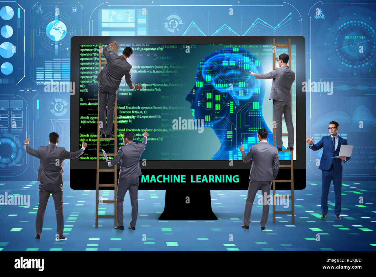 Machine learning concept as modern technology Stock Photo - Alamy