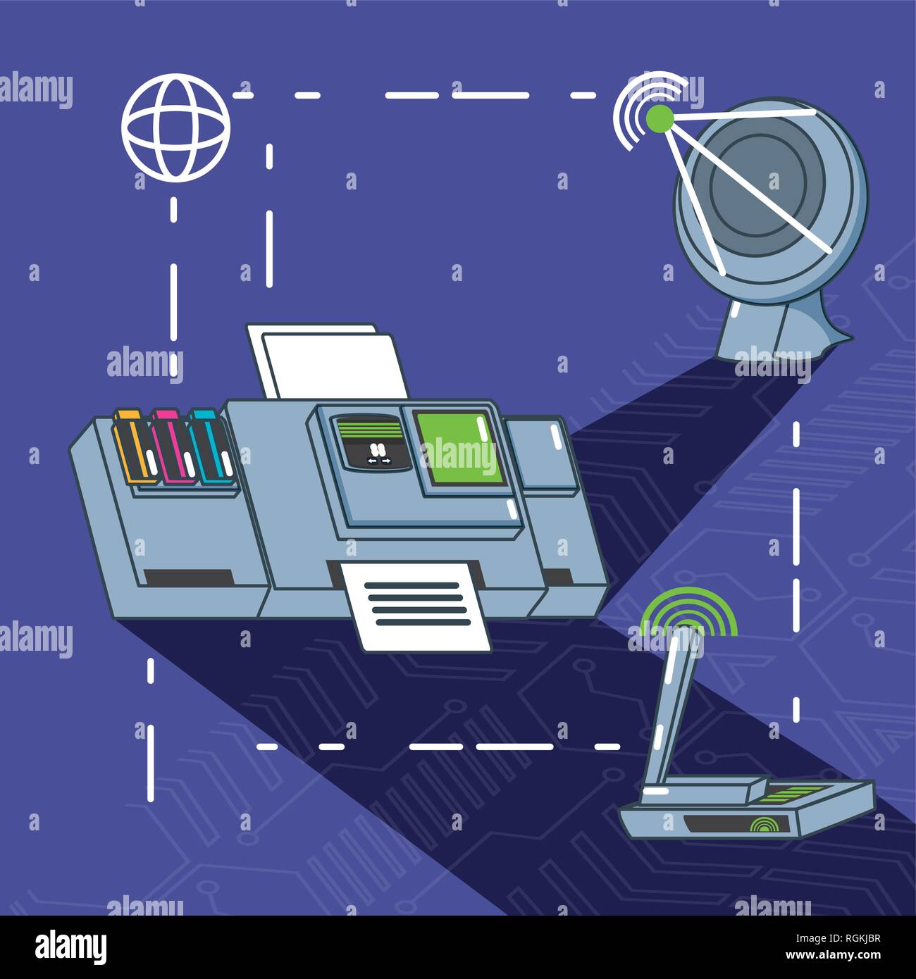 equipment technology set gadgets vector illustration design Stock ...
