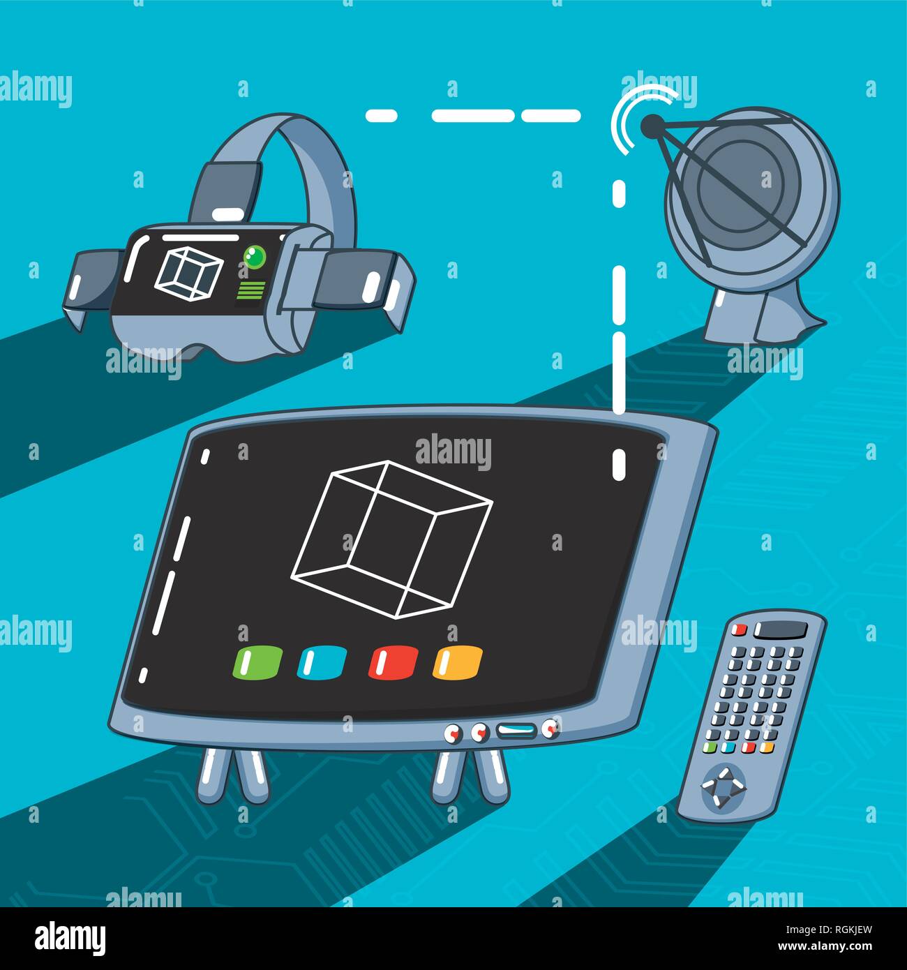 equipment technology set gadgets vector illustration design Stock ...