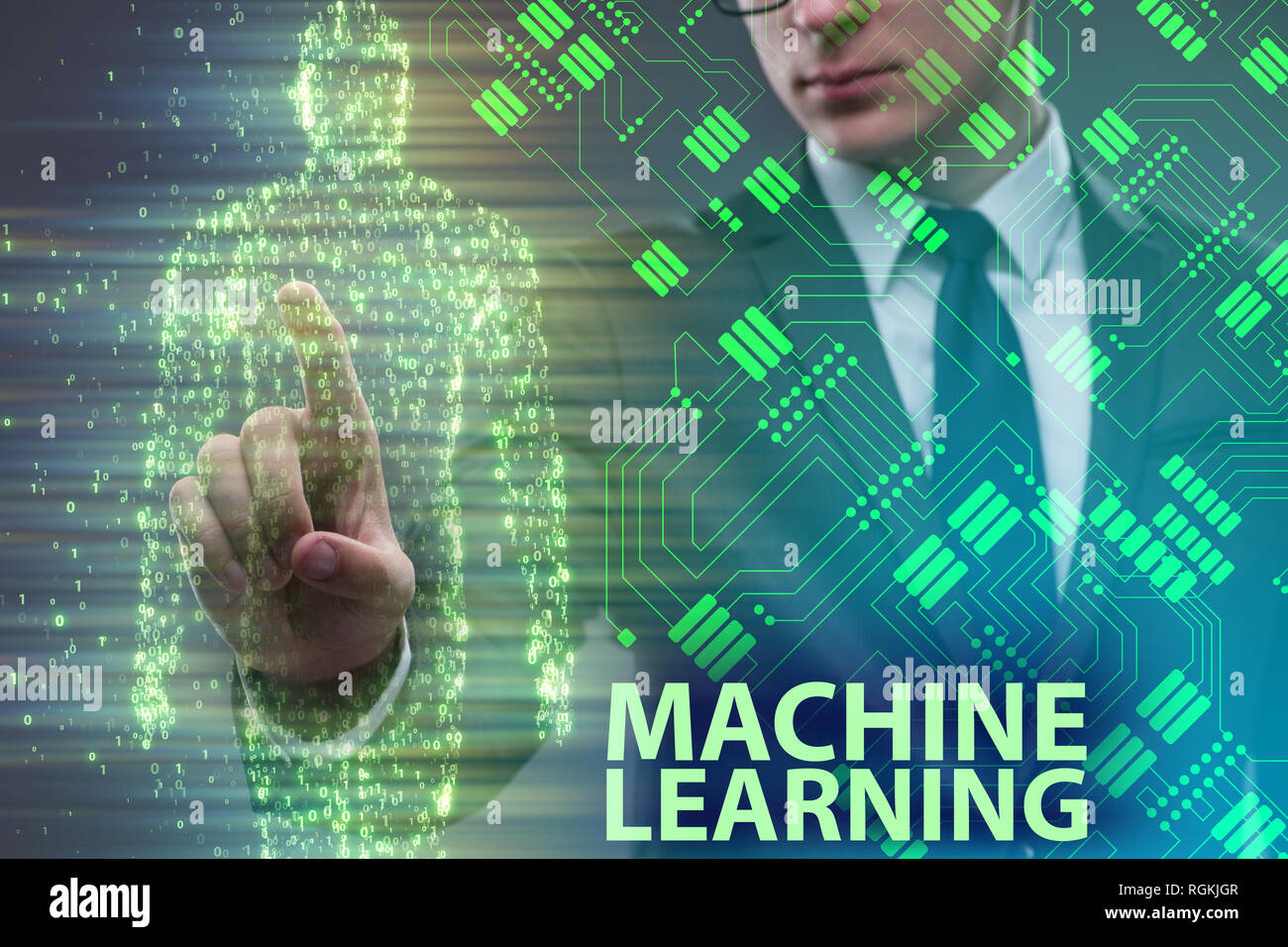 Machine learning concept as modern technology Stock Photo - Alamy