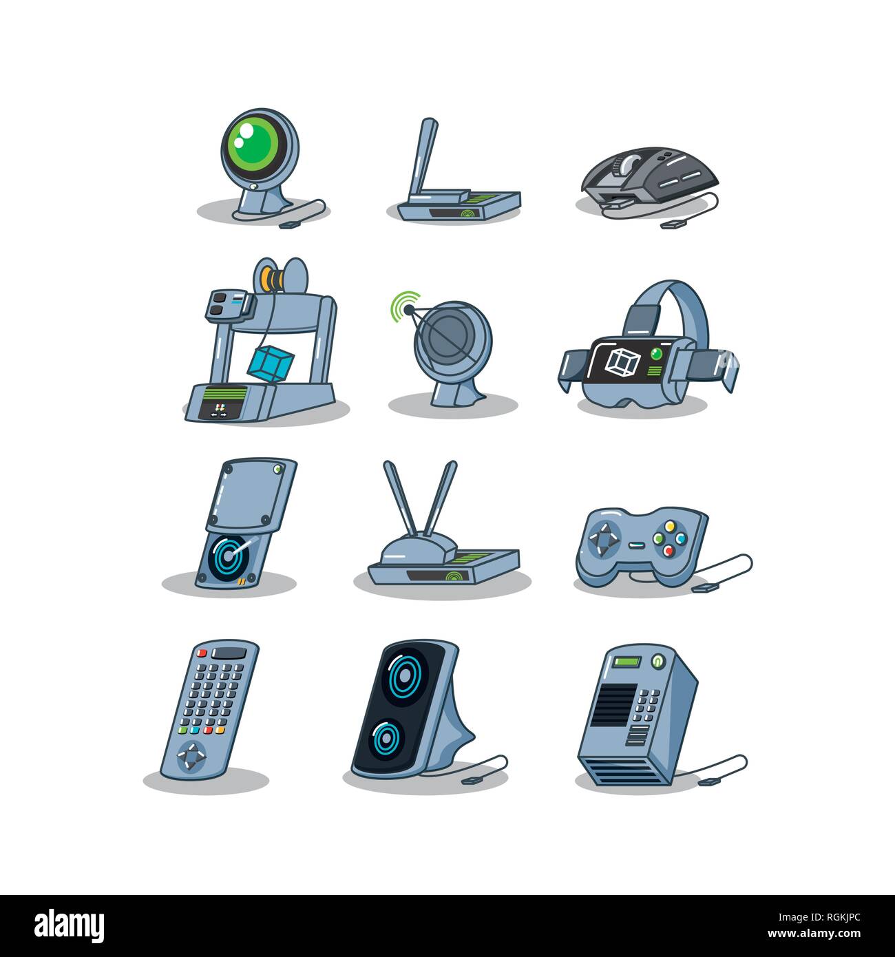 equipment technology set gadgets vector illustration design Stock ...