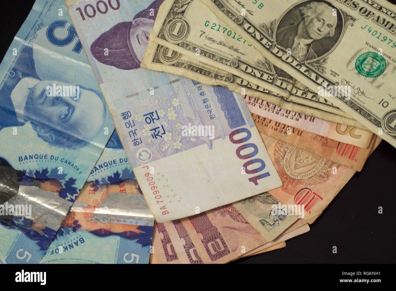 Currencies From Around the World Stock Photo - Alamy