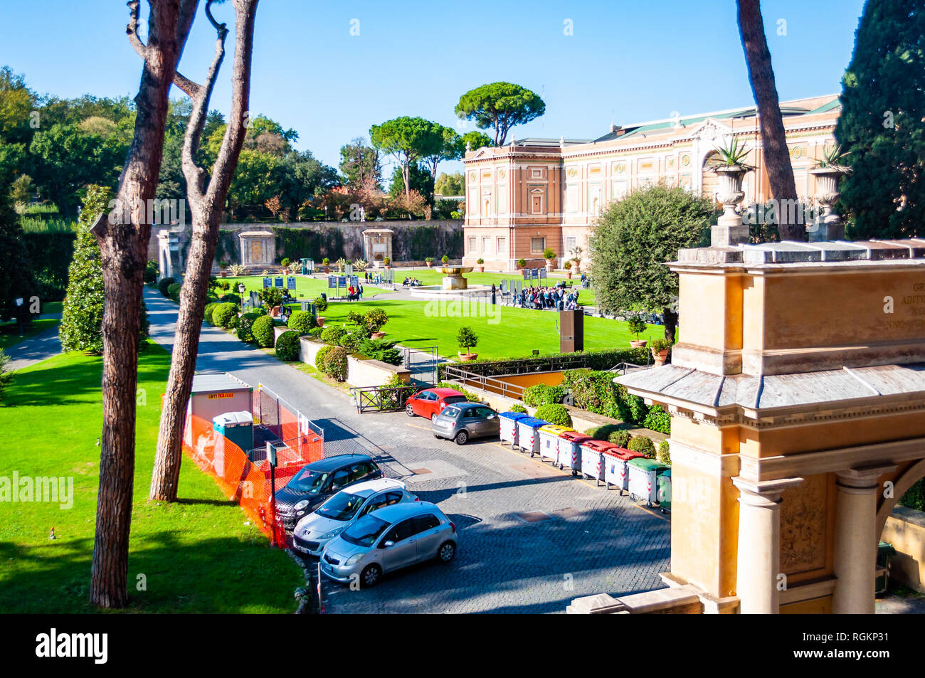 Vatican, Rome, Italy - November 16, 2018: The Pinacoteca gallery and the Giardino Quadrato ...